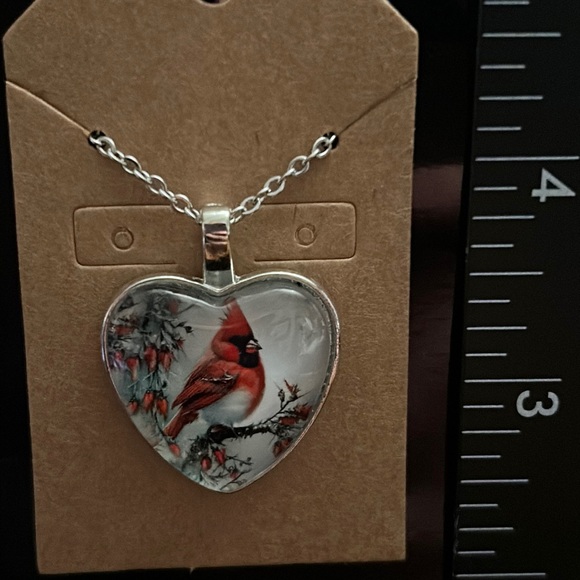 Jewelry | Cardinal Heart Pendant Necklace | Poshmark